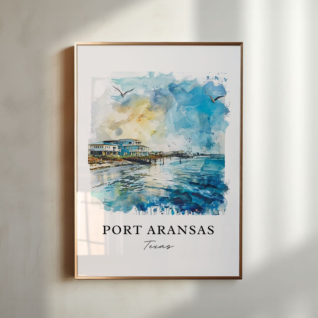 Port Aransas TX Art, Port Aransas Print, Port Aransas Watercolor ...