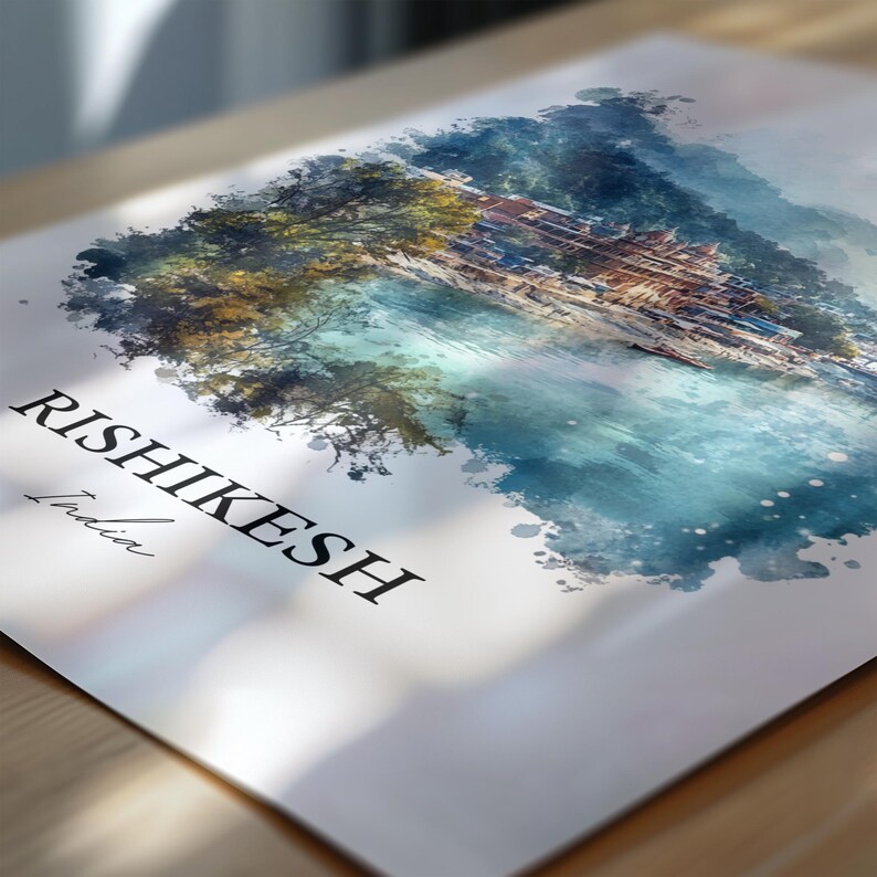 Rishikesh India Watercolor Art Print, Travel Poster - Etsy