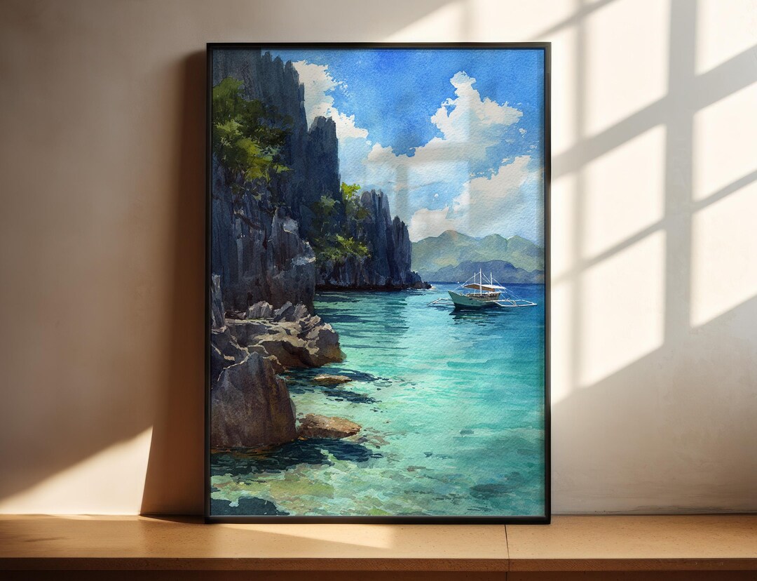 Palawan Island Watercolor Art Palawan Travel Print Palawan Philippines ...
