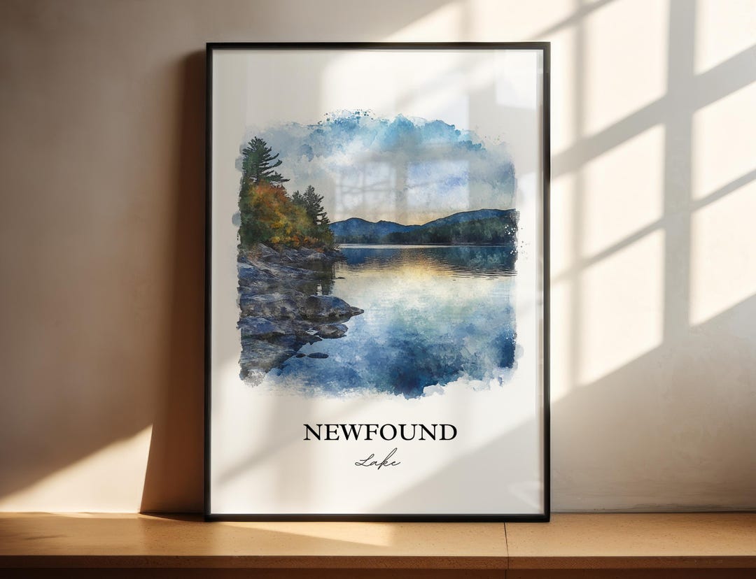 Newfound Lake Wall Art, Grafton County, Print, NH Watercolor Art ...