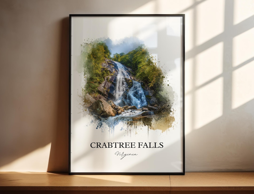 Crabtree Falls Wall Art, Crabtree Falls Print, Virginia Watercolor Art ...