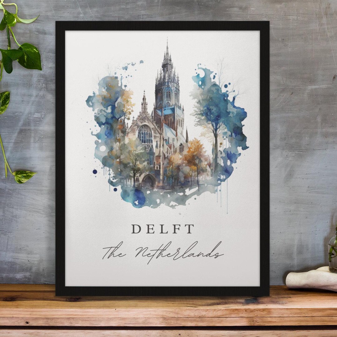 Delft Netherlands Wall Art Netherlands, Delft Poster, Delft Wedding ...