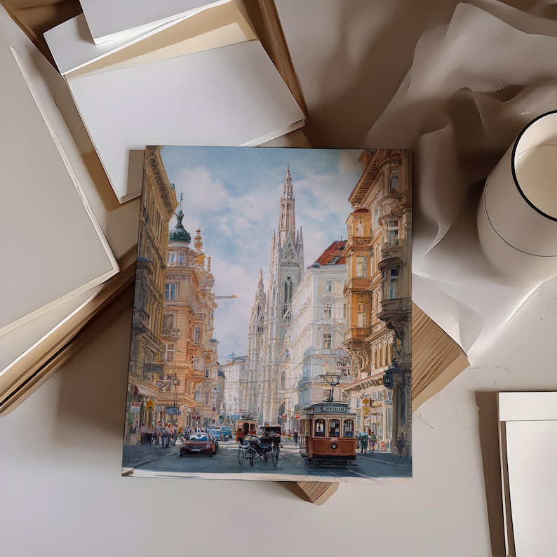 Vienna Watercolor Art Vienna Travel Print Vienna Austria Artwork Vienna ...