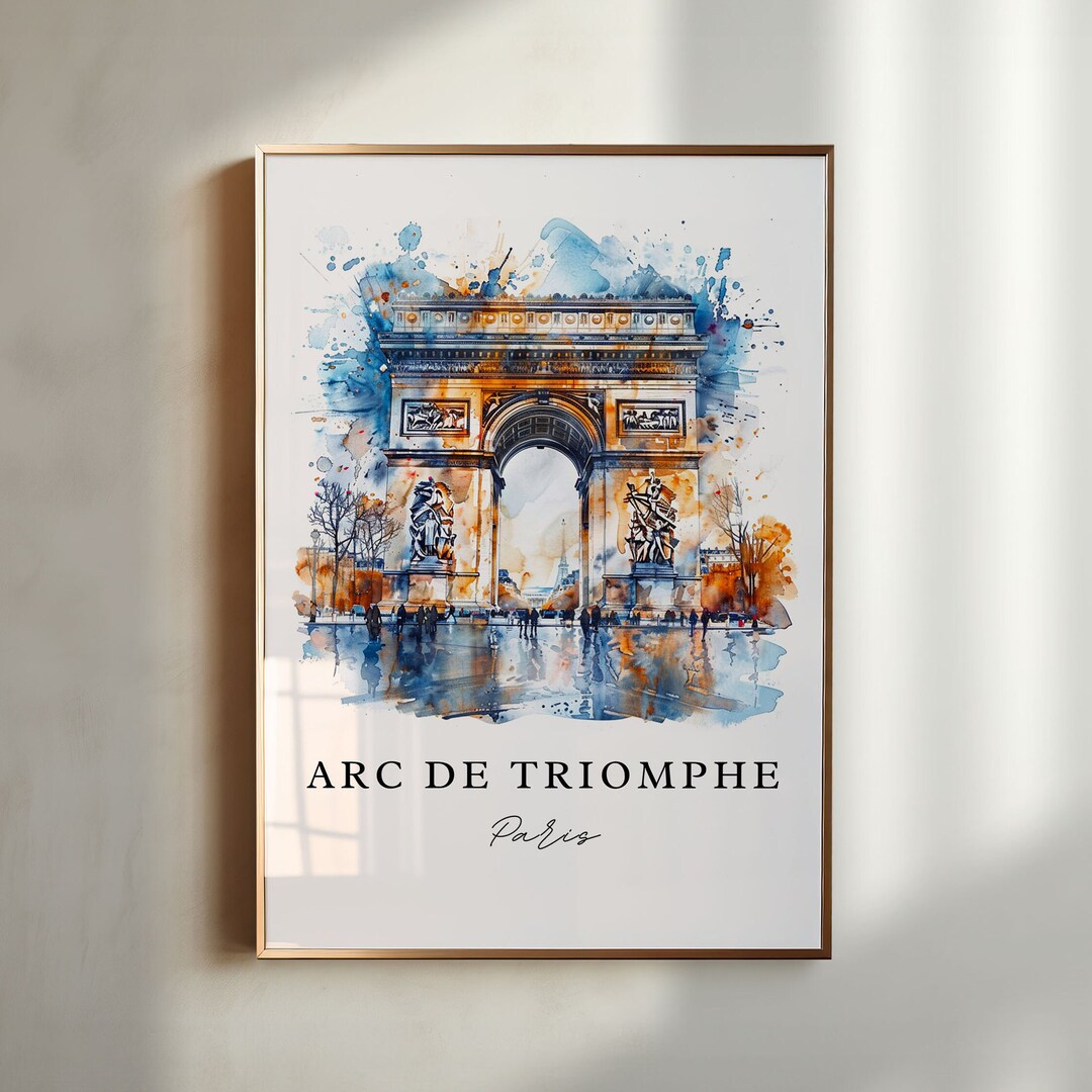 Arc De Triomphe Wall Art, Arc De Triomphe Print, Paris Watercolor, Arc ...