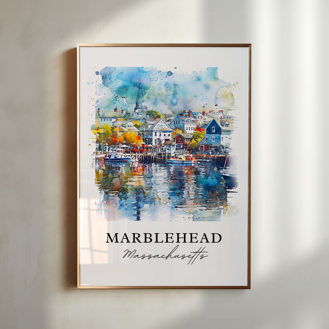 Marblehead MA Wall Art, Marblehead Print, Marblehead Watercolor ...