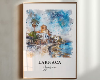 Larnaca Travel Poster , Cyprus Print - Etsy