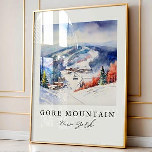 Gore Mountain NY Wall Art, Gore Mountain Print, Gore Mountain Ski Gift ...