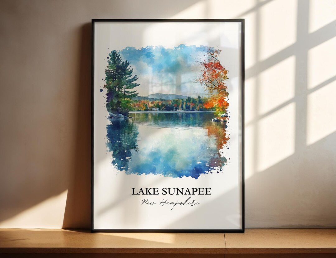 Lake Sunapee NH Wall Art, Merrimack County Print, New Hampshire Artwork ...