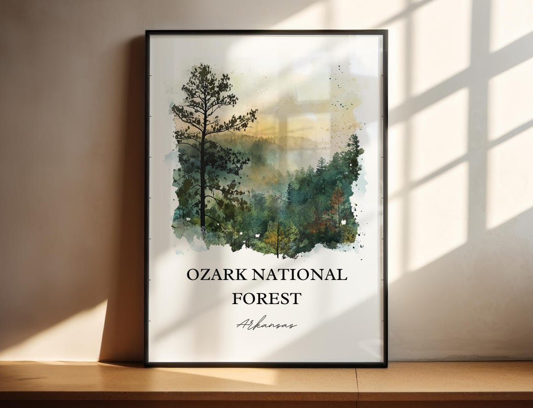 Ozarks Wall Art, Ozark National Forest Print, Arkansas Watercolor Art ...