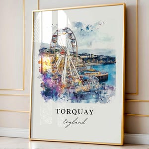 Torquay Wall Art, Torquay Print, Torquay Watercolor Art, Devon England ...