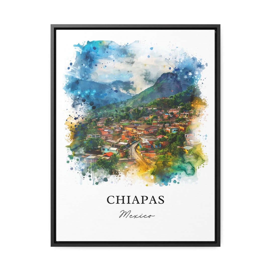 Chipas Mexico Wall Art, Chipas Print, Chipas Watercolor, Chipas Mexico ...