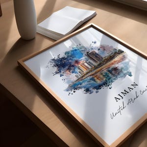 Ajman UAE Wall Art, Ajman Print, Ajman Watercolor Art, Ajman United ...