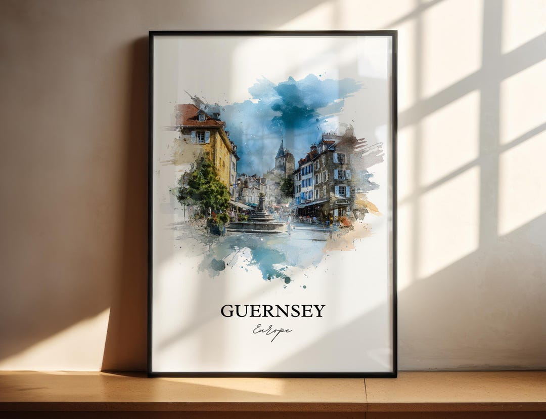 Guernsey Wall Art, Guernsey Print, Channel Islands Watercolor Art ...
