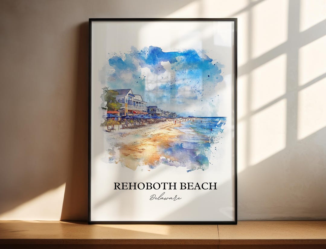 Rehoboth Beach Wall Art, Rehoboth Print, Delaware Watercolor Art ...