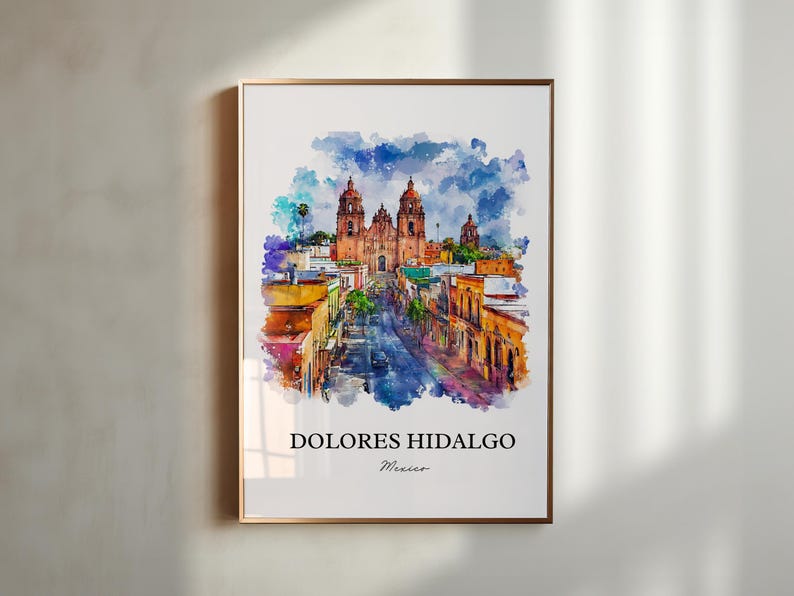 Dolores Hidalgo Wall Art, Guanajuato Print, Mexico Watercolor Art ...
