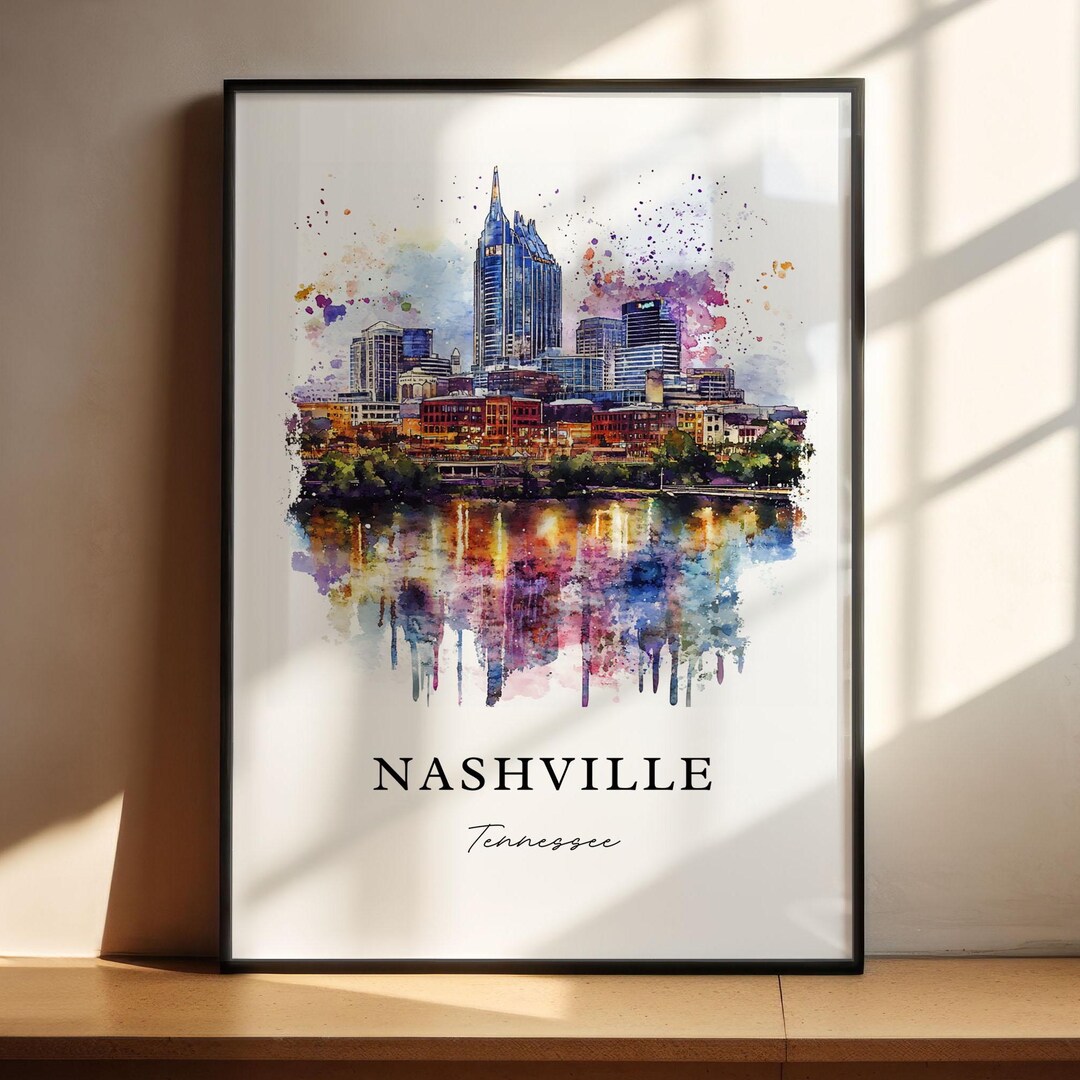 Nashville TN Wall Art, Nashville Print, Nashville Watercolor Art ...