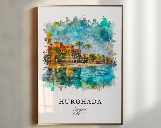 Hurghada Travel Print Hurghada Poster Ägyptischer Kunstdruck Ägypten ...
