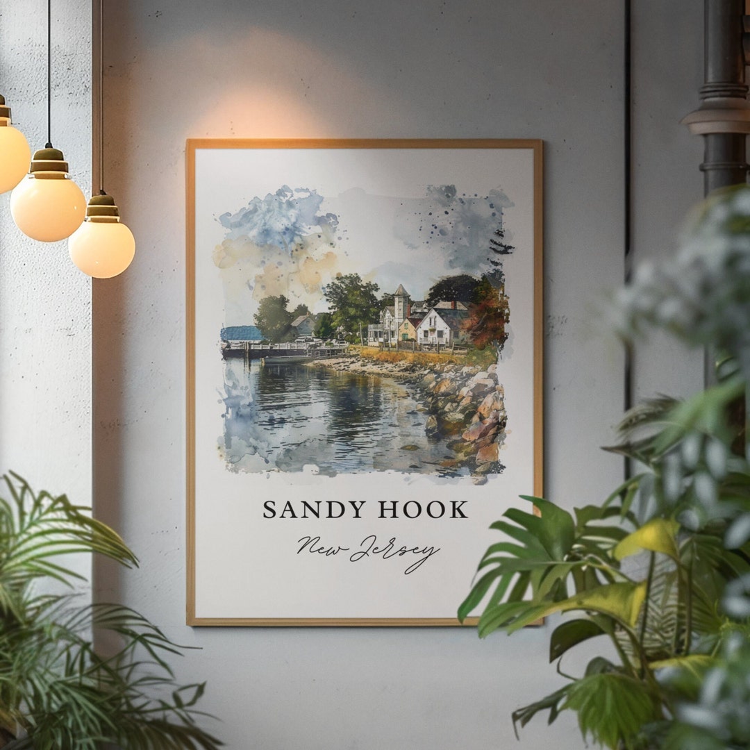 Sandy Hook NJ Wall Art, Sandy Hook Print, Sandy Hook Watercolor, Jersey ...