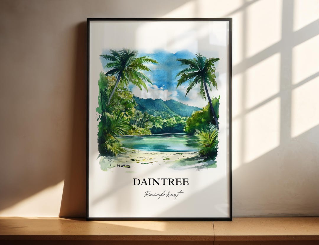 Daintree Rainforest Art, Diwan Print, Australia Watercolor Art ...