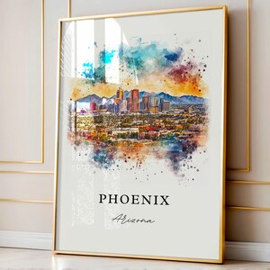 Phoenix AZ Wall Art, Phoenix Arizona Print, Phoenix Watercolor Art ...