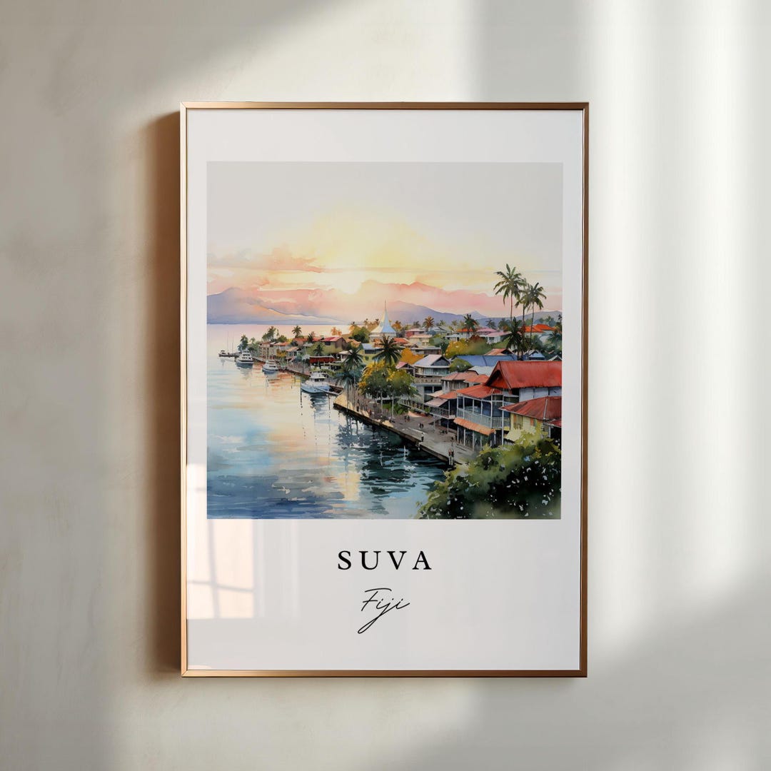Suva Fiji Wall Art - Fiji, Suva Poster, Suva Wedding Gift, Suva ...