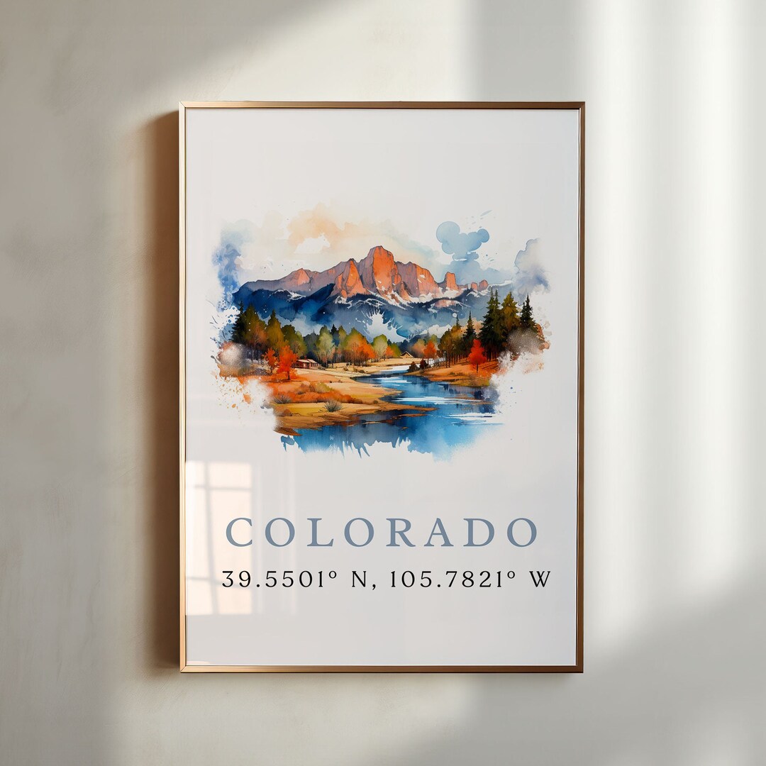 Colorado Wall Art - Colorado Poster Print With Coordinates, CO Art ...