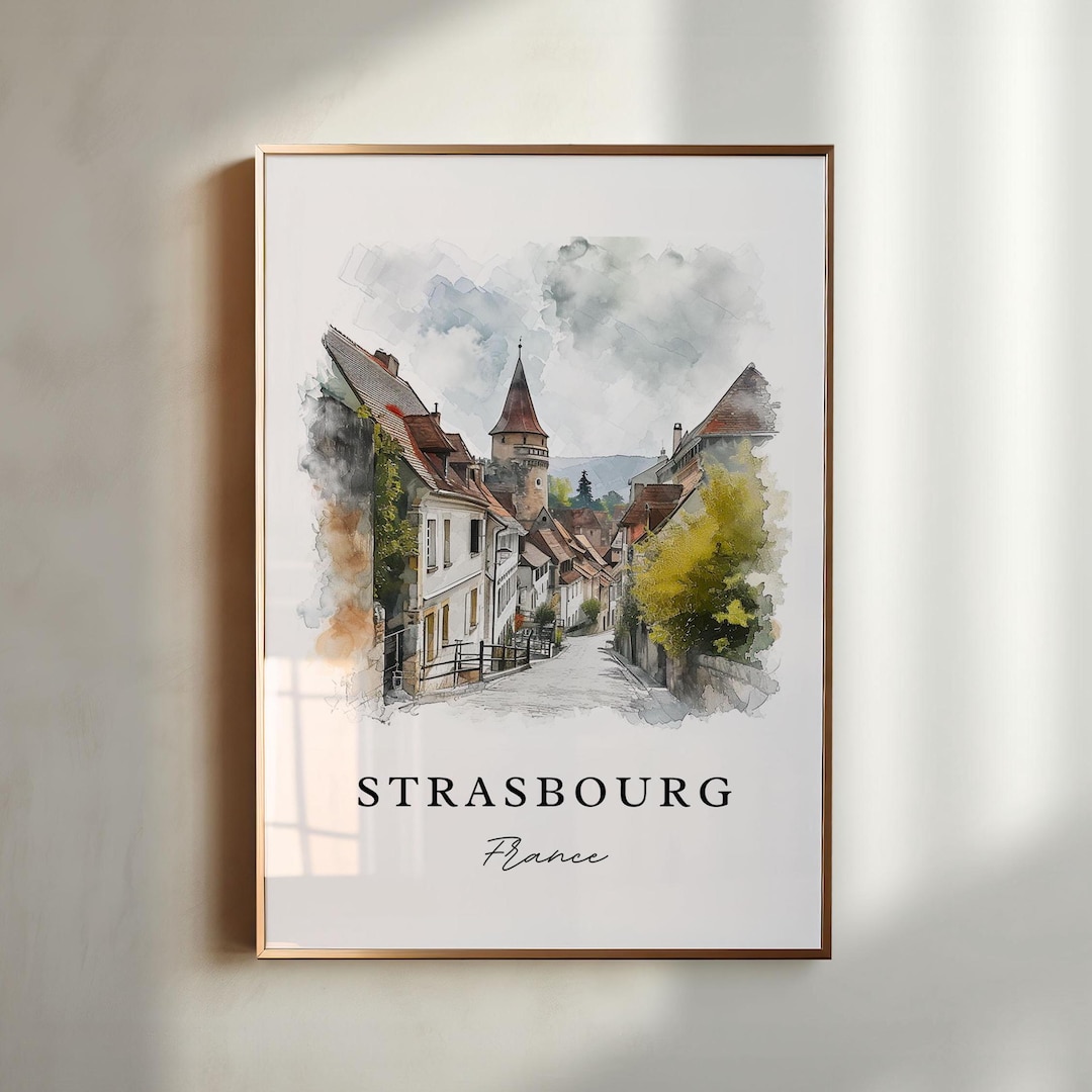 Strasbourg Traditional Travel Art - France, Strasbourg Print, Wedding ...