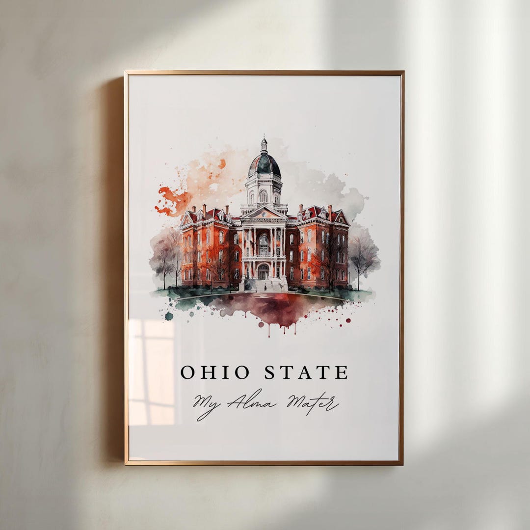 Ohio State University Art OSU, Columbus Ohio Poster, Ohio State Alum ...