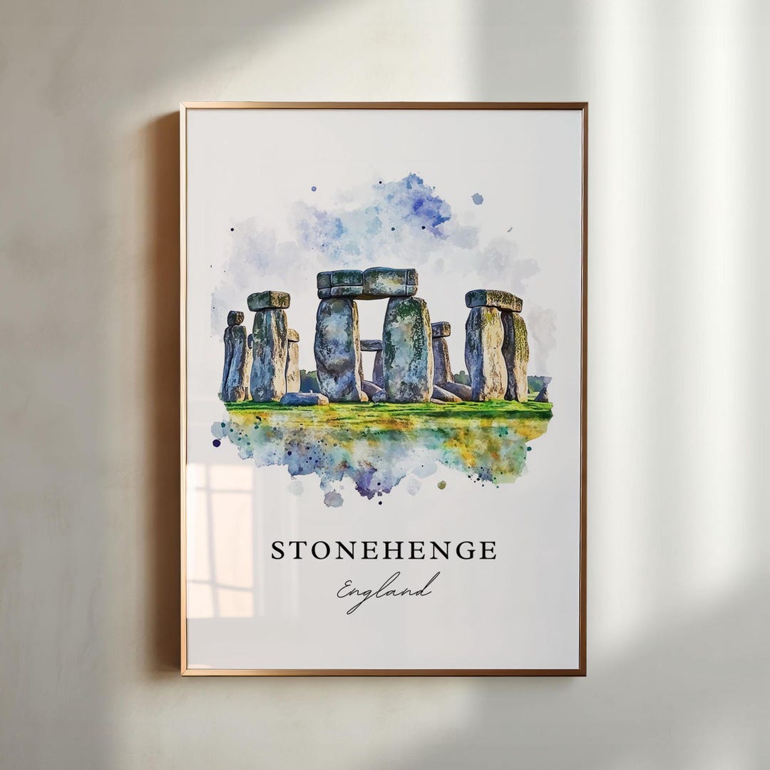 Stonehenge Wall Art, Stonehenge England Print, Wiltshire Watercolor Art ...