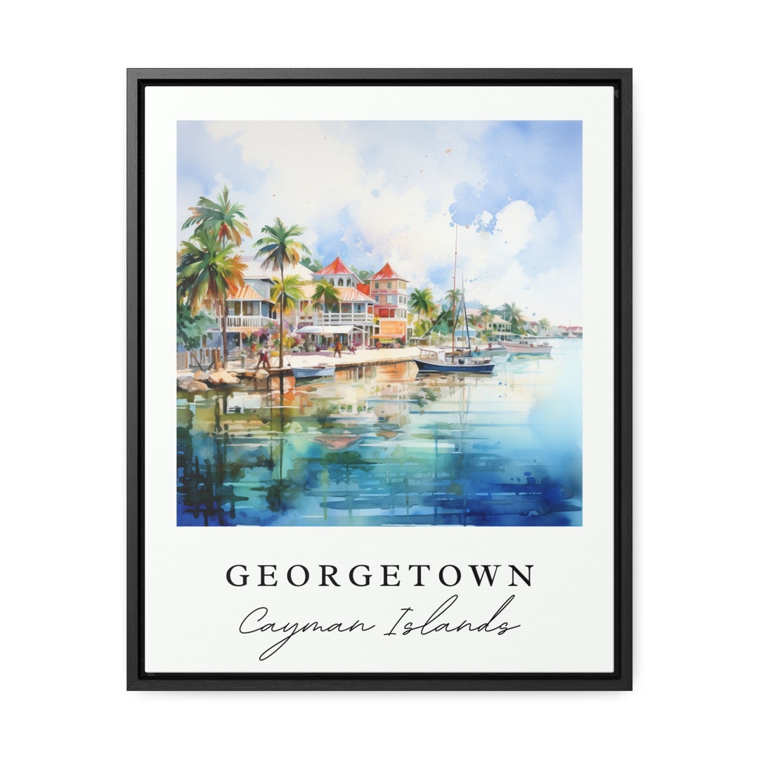 Georgetown Cayman Islands Art Print – Traditional Travel Poster - Etsy