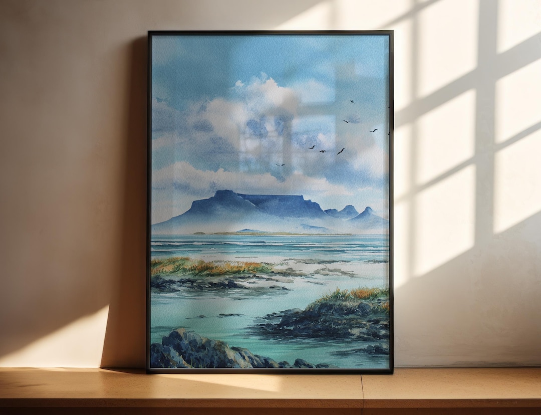 Robben Island Watercolor Art South Africa Travel Print South Africa ...