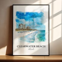 Clearwater Beach Poster, Clearwater Beach Print, Florida Art, Florida ...