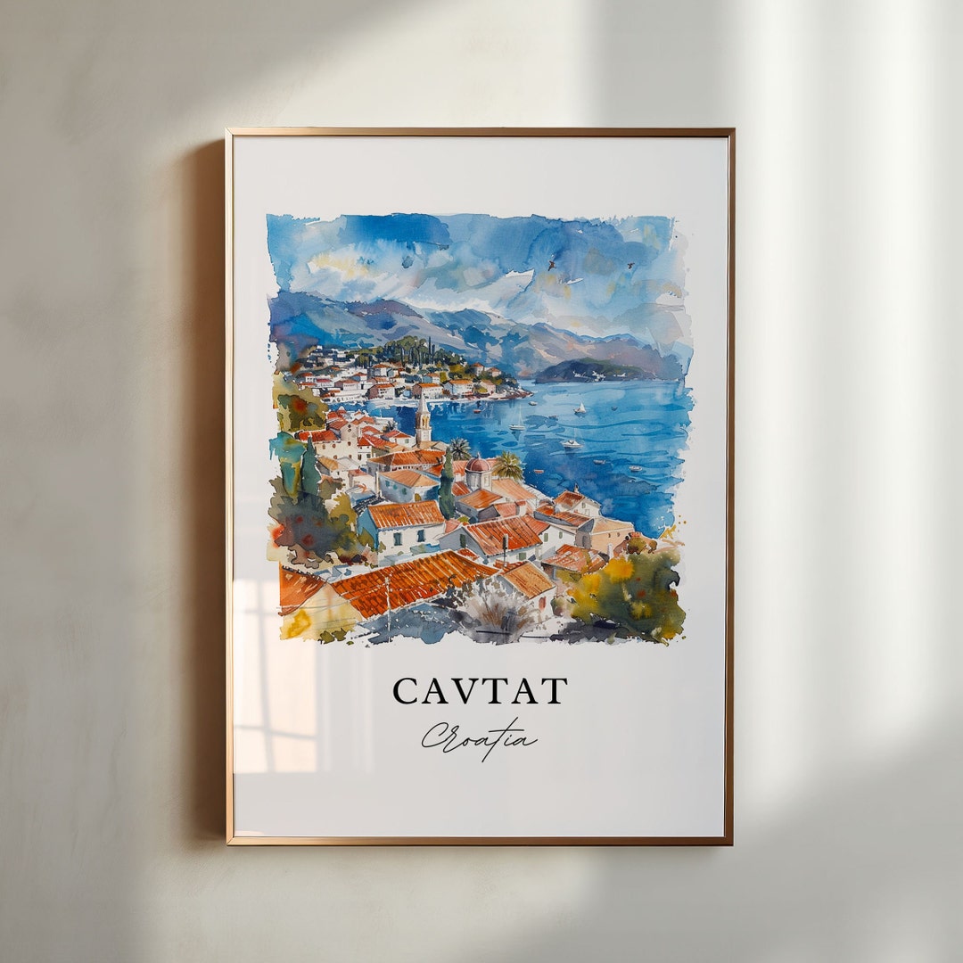 Cavtat Croatia Wall Art, Cavtat Print, Cavtat Watercolor, Dubrovnik ...