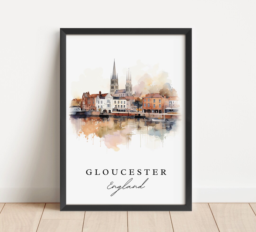 Gloucester Traditional Travel Art England Gloucester - Etsy