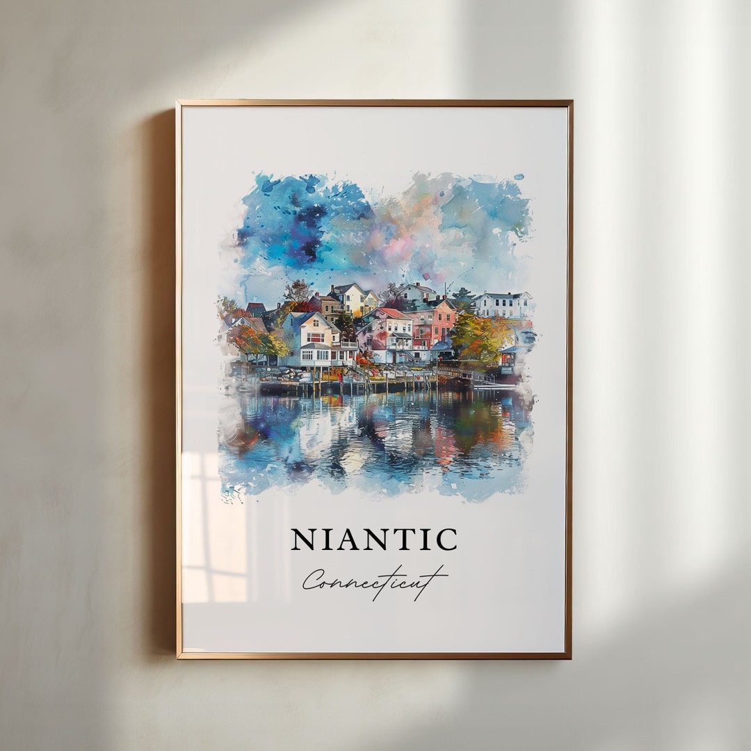 Niantic CT Wall Art, Niantic Print, Niantic Watercolor, Niantic ...