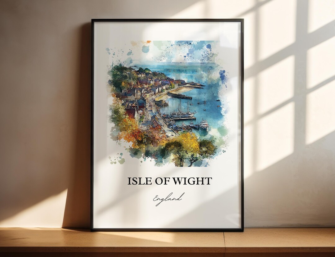 Isle of Wright Wall Art, Isle of Wright Print, England Watercolor Art ...