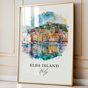 Elba Island Wall Art, Elba Island Print, Tyrrhenian Sea Watercolor ...