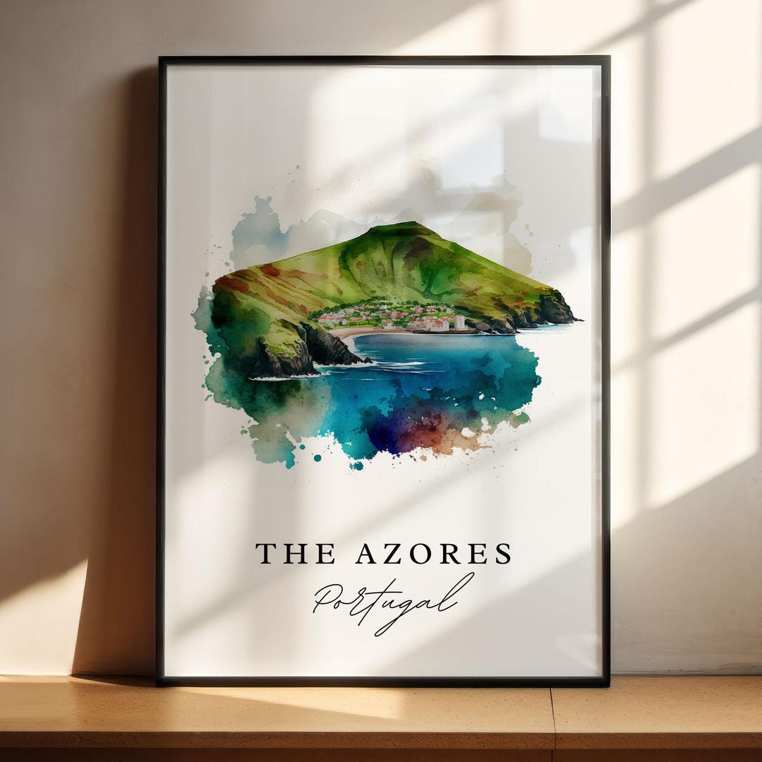 The Azores Wall Art, Azores Print, Azores Portugal Watercolor Art, the ...