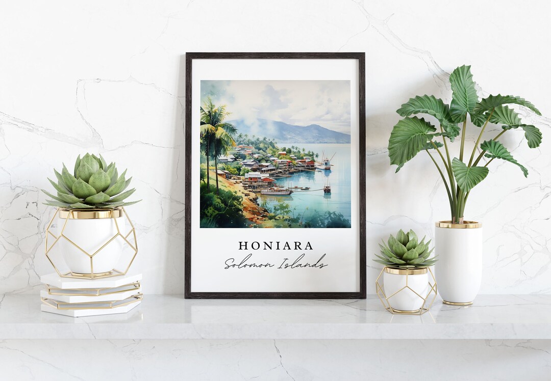Honiara Traditional Travel Art - Solomon Islands, Honiara Poster ...