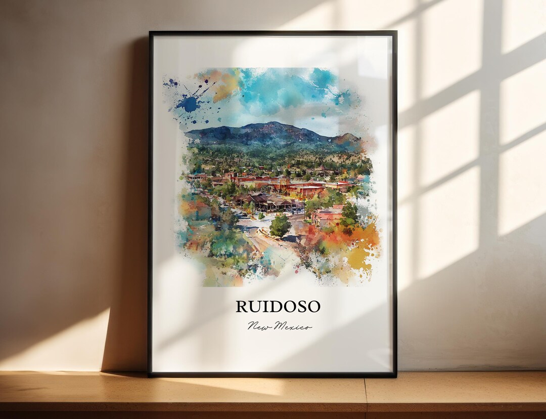 Ruidoso NM Art, Sierra Blanca Mountains Print, New Mexico Watercolor ...