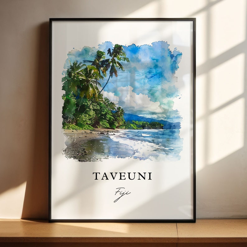 Taveuni Fiji Wall Art, Taveuni Island Print, Taveuni Watercolor Art ...