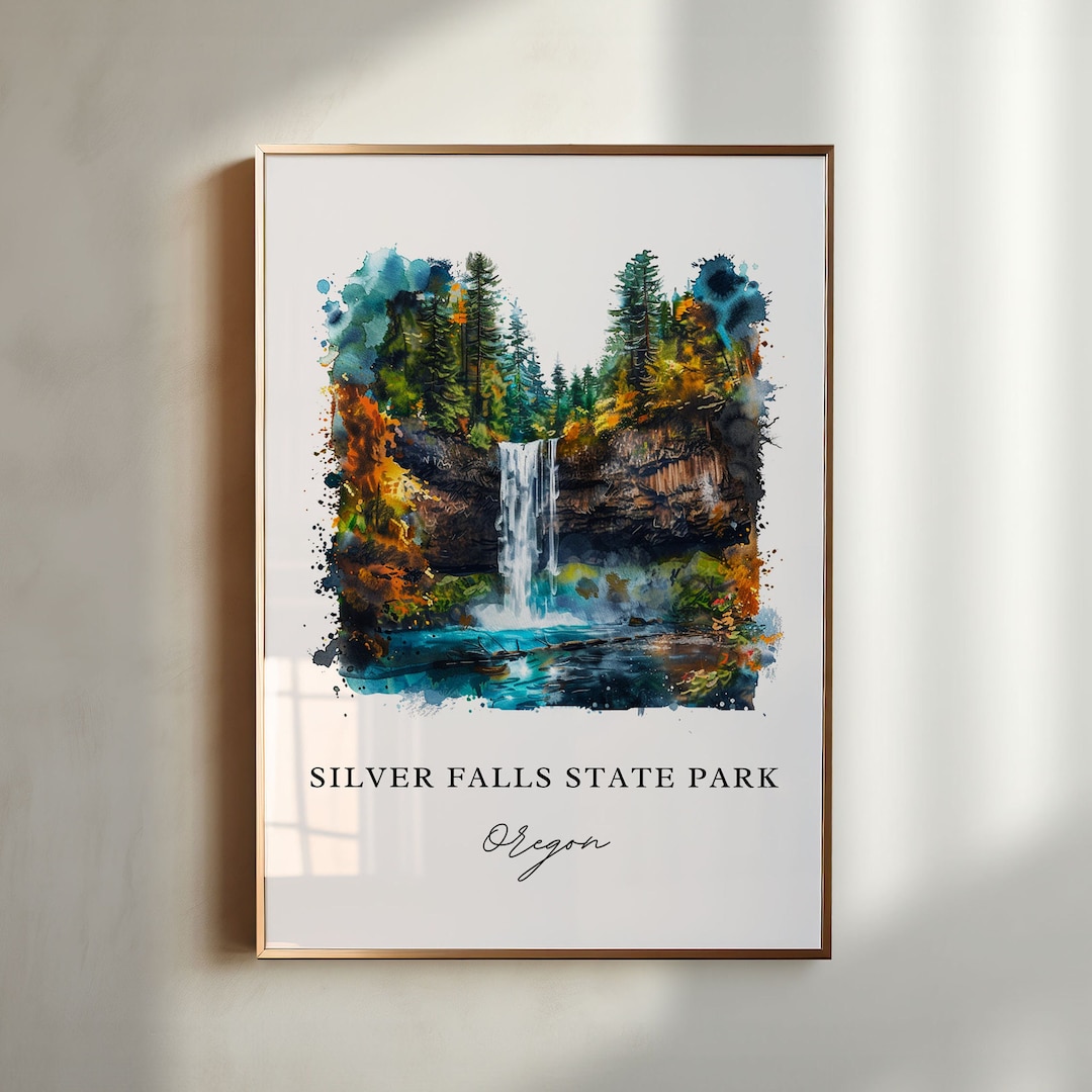 Silver Falls State Park Art, Silver Falls Print, Silver Falls ...
