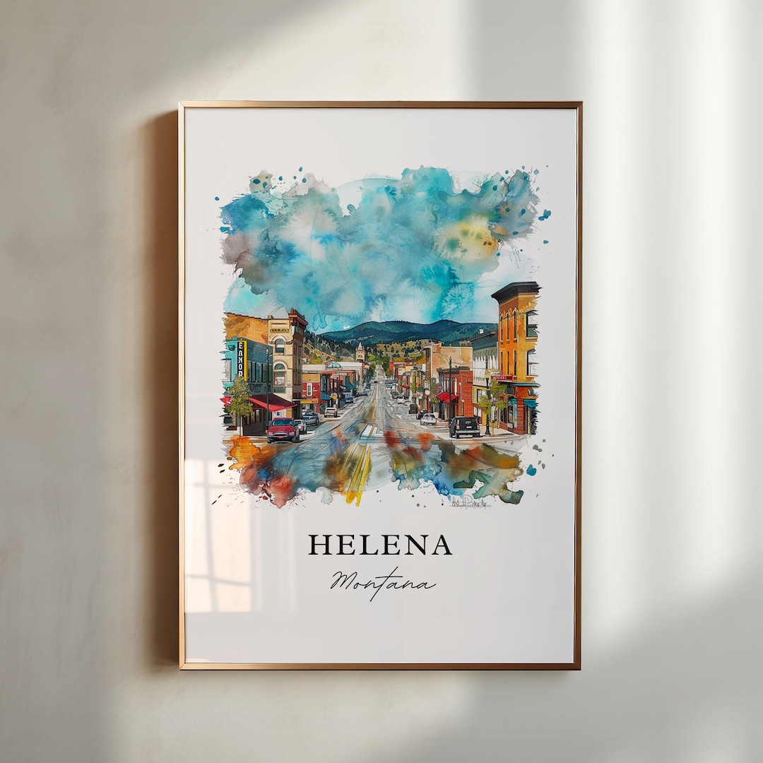 Helena Montana Wall Art, Helena Print, Helena Watercolor, Helena ...