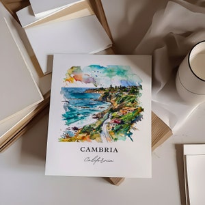 Cambria California Wall Art, Cambria Print, Cambria CA Watercolor ...