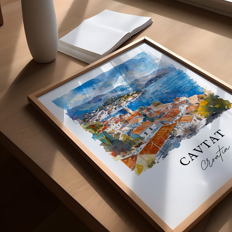 Cavtat Croatia Wall Art, Cavtat Print, Cavtat Watercolor, Dubrovnik ...