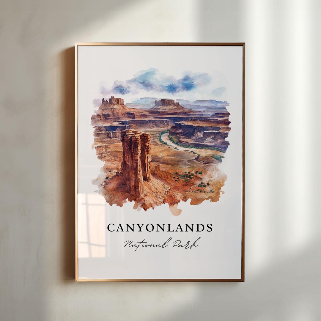 Canyonlands Wall Art, Canyonlands Print, Canyonlands Watercolor Art ...