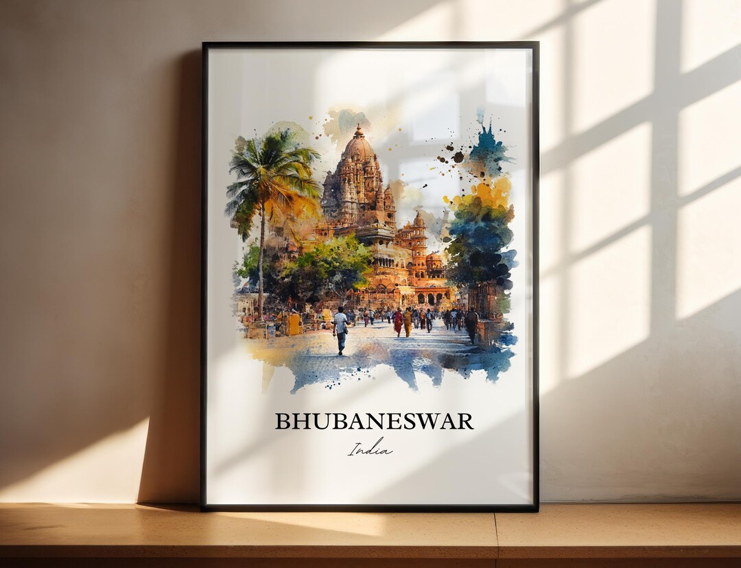 Bhubaneswar Wall Art, Odisha India Print, India Watercolor Art ...