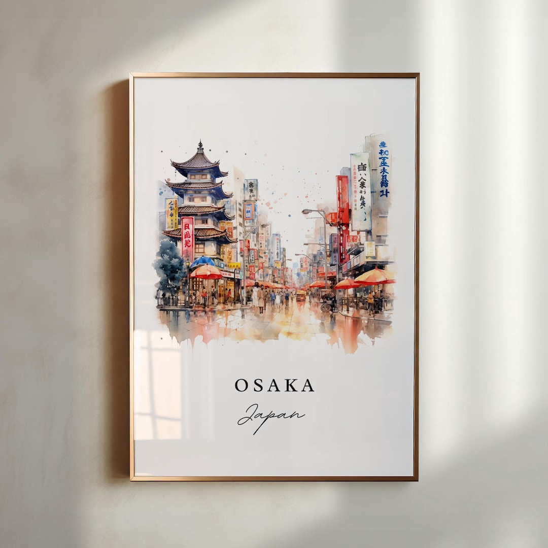 Osaka Japan Wall Art - Japan, Osaka Poster, Osaka Wedding Gift, Osaka ...