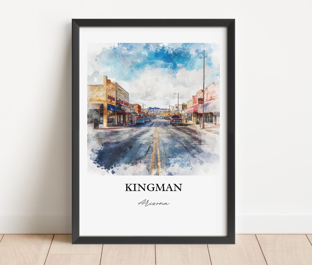 Kingman Arizona Wall Art, Kingman Print, Clacks Canyon Watercolor Art ...