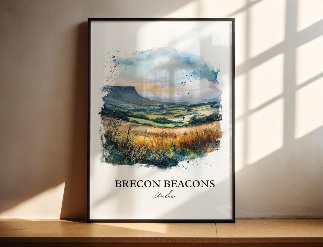 Brecon Beacons Wall Art, South Wales Print, Wales Watercolor Art ...